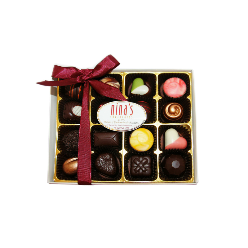 16pc Dark Chocolate Box 200g – Nina's Chocolates